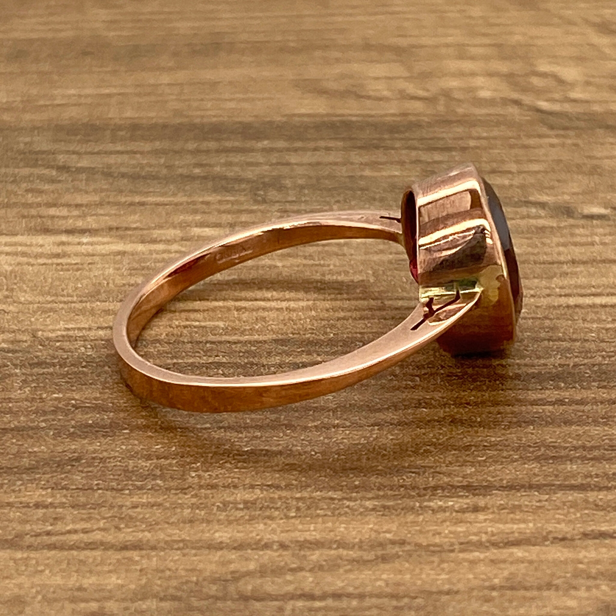 Garnet Large Oval Single Stone Ring - Reginald Davis