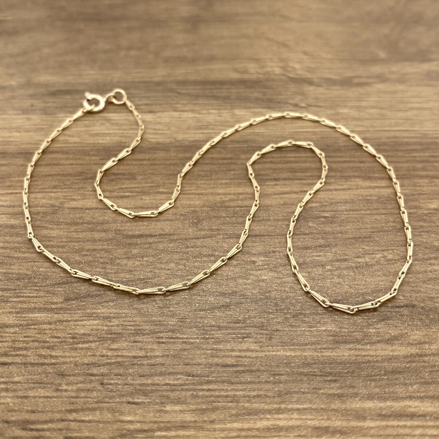 Gold Hayseed Chain Necklace, 9ct, 16" - Reginald Davis